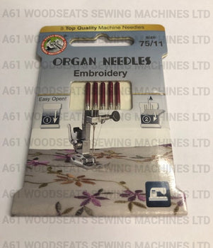 Organ 75/11 Embroidery Needles – A61 Woodseats Sewing Machines Ltd